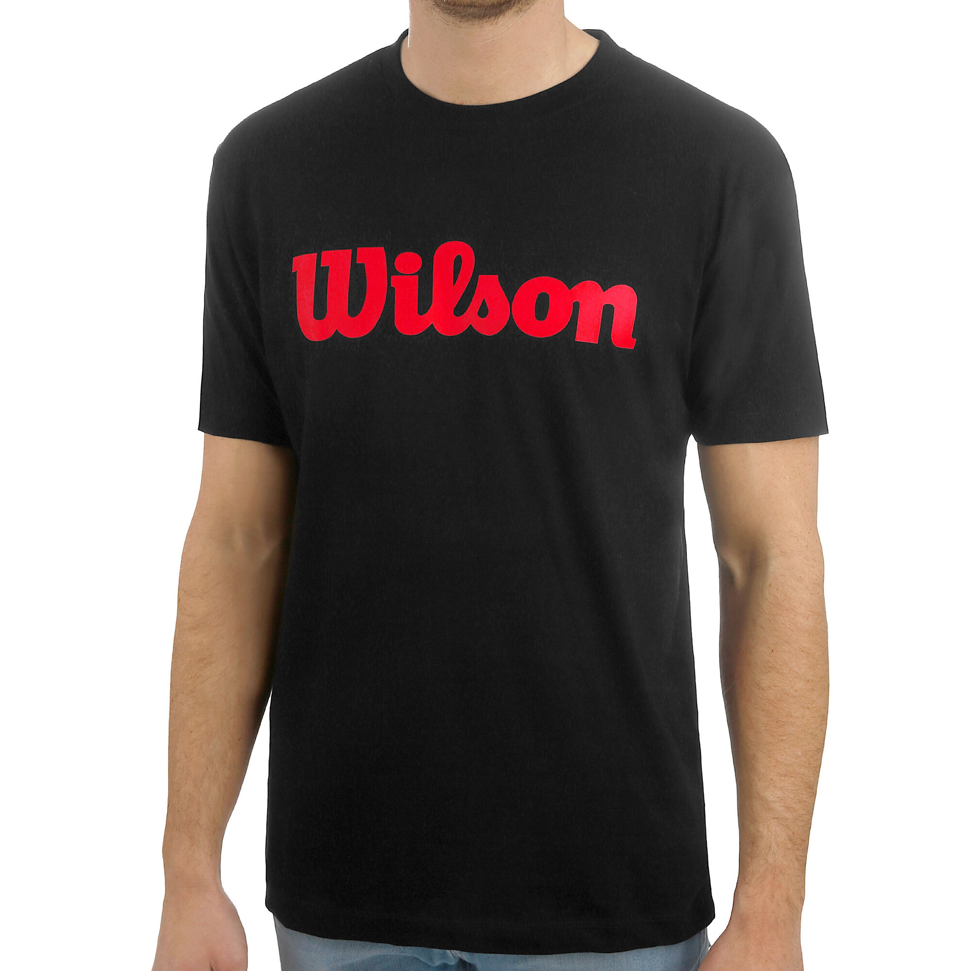 Buy Wilson Script Cotton Camiseta De Manga Corta Hombres Negro, Rojo ...